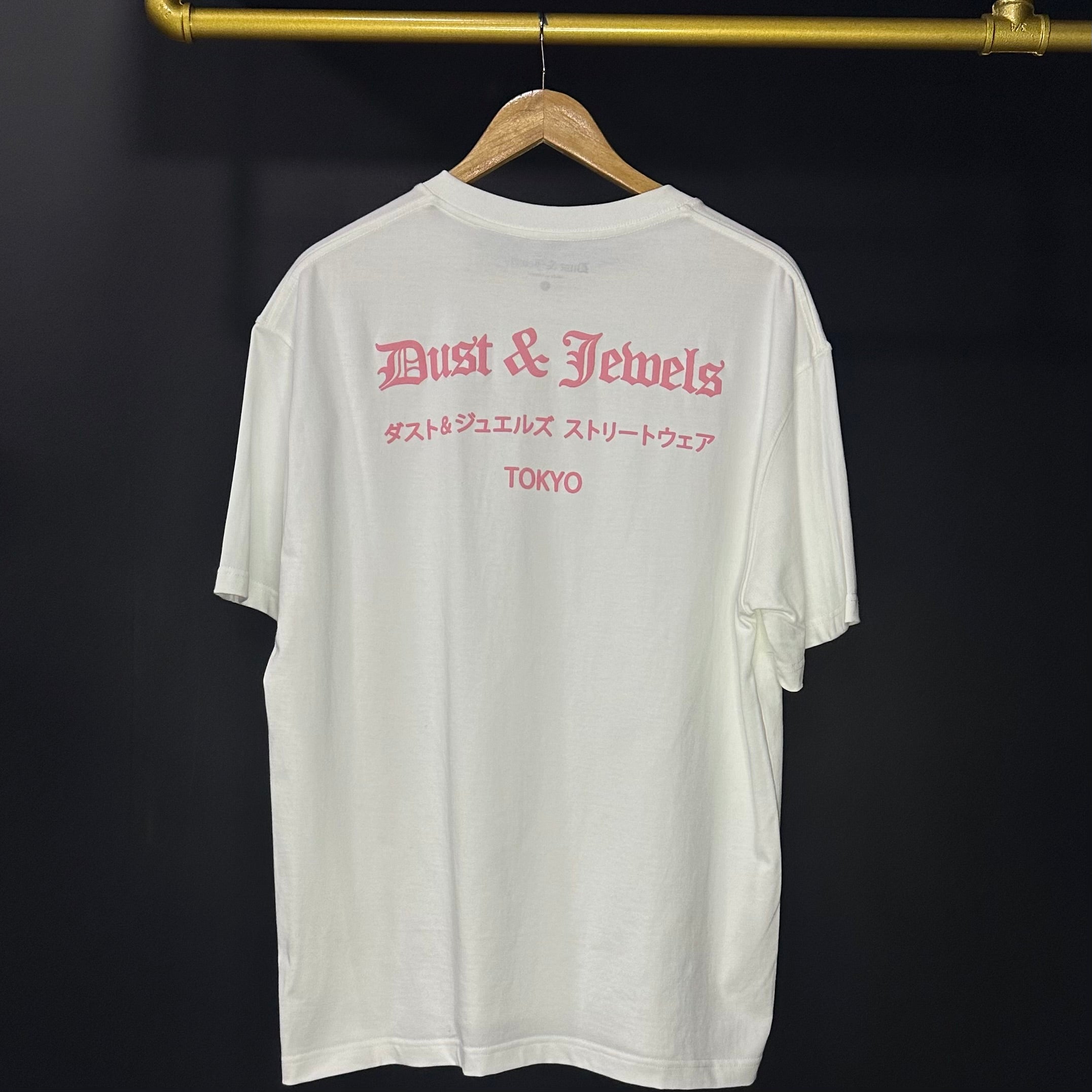 DUST & JEWELS White And Pink Basic Tee – La Grasa